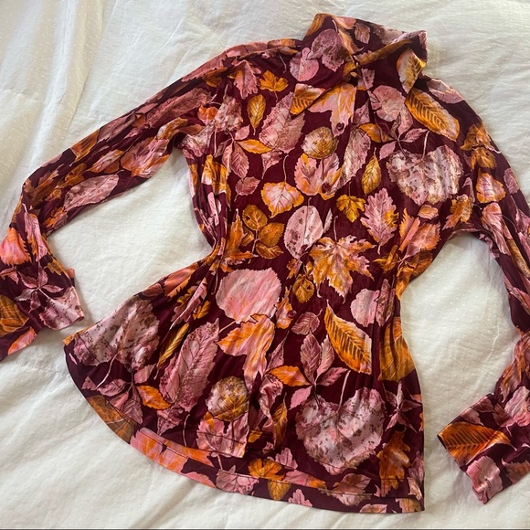 Tops | Vintage Leaf Button Up Blouse | Poshmark